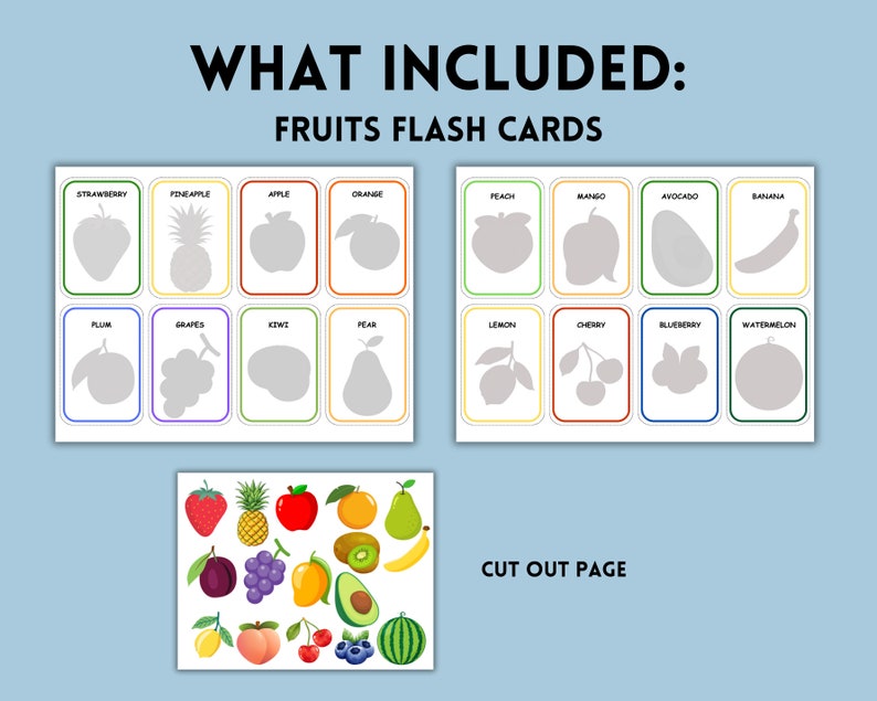 Vegetable Cards, Vegetable Matching, Fruits Cards, Fruits Matching ...