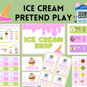Ice Cream Shop Pretend Play Printable, Dramatic Play, Preschool ...