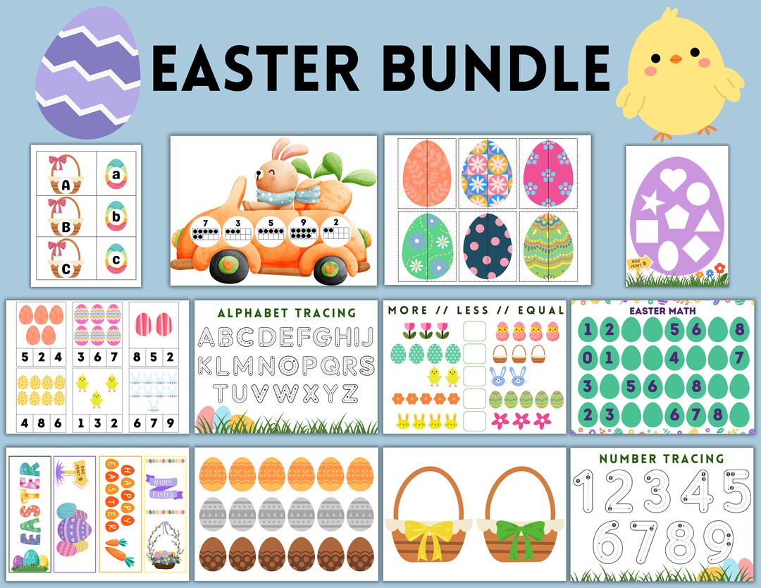 Easter Busy Book, Toddler Busy Book Bundle, Easter Basket Gift, Numbers ...