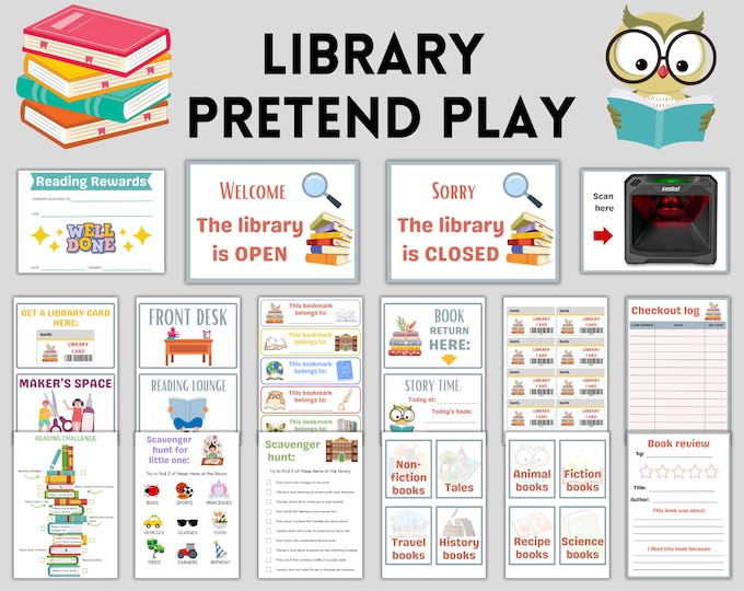 Library Pretend Play Printable Dramatic Play Activity - Etsy
