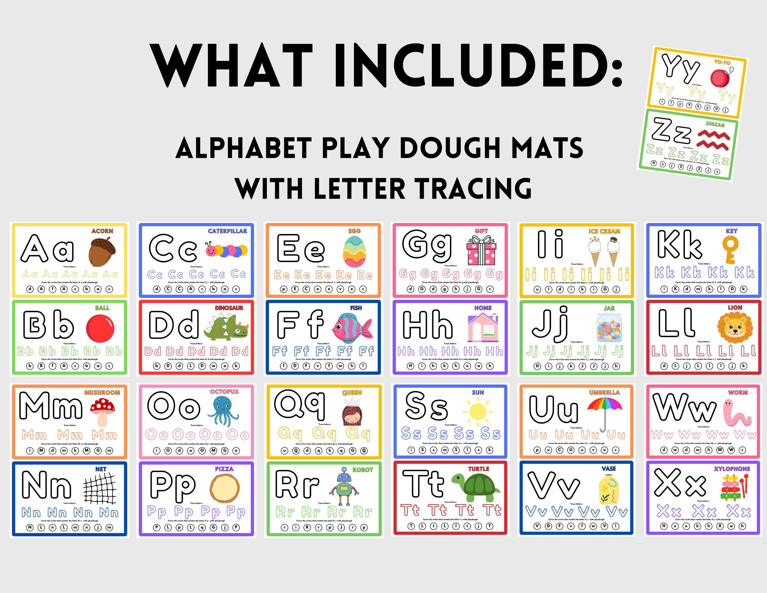 Counting and Alphabet Play Dough Mats Bundle | 3 Packs: Letters ...