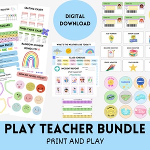 Teacher Pretend Play Set , Printable Instant Download , Dramatic Play ...