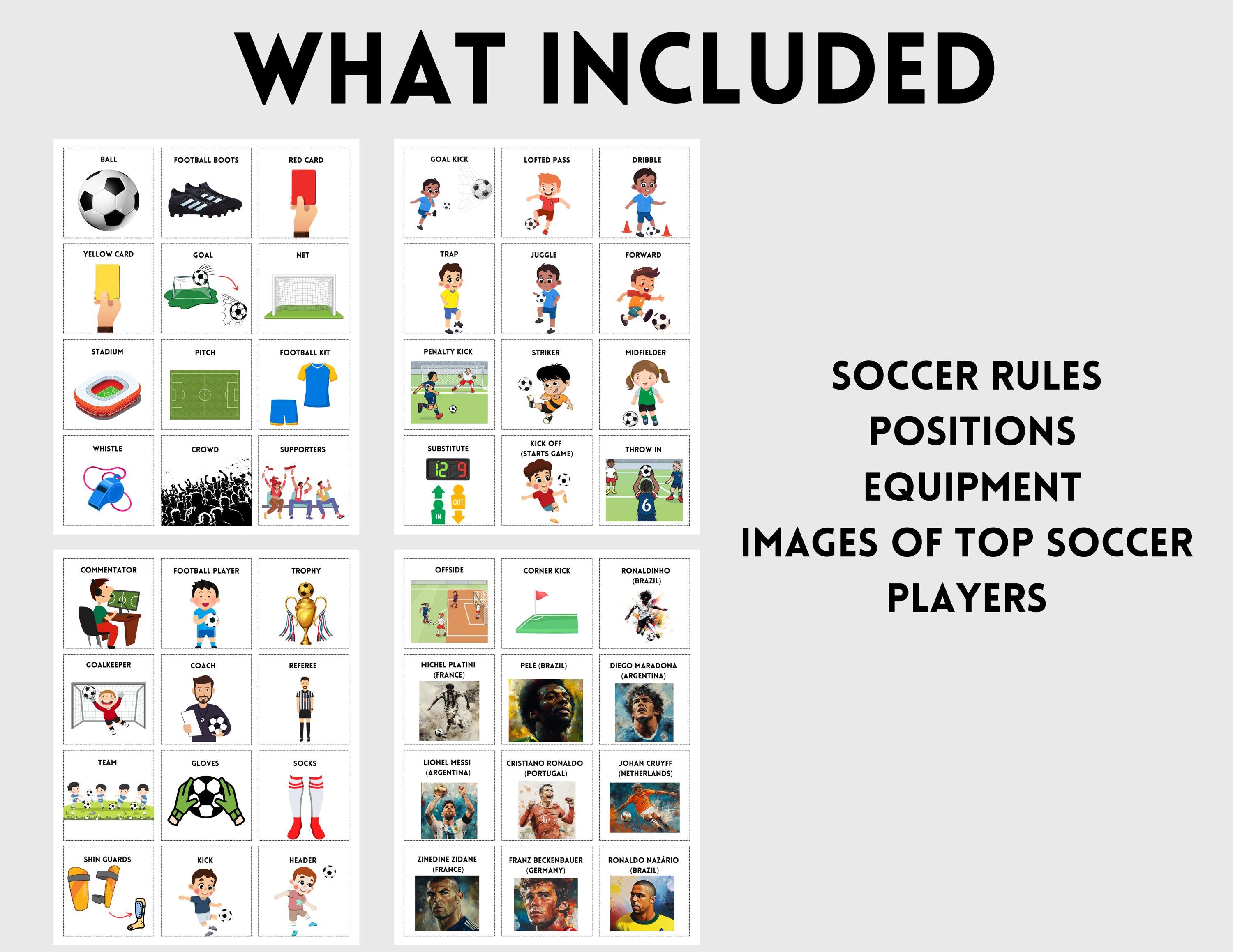 Soccer Flash Cards for Toddlers | Preschool Homeschool Starter Kit for ...