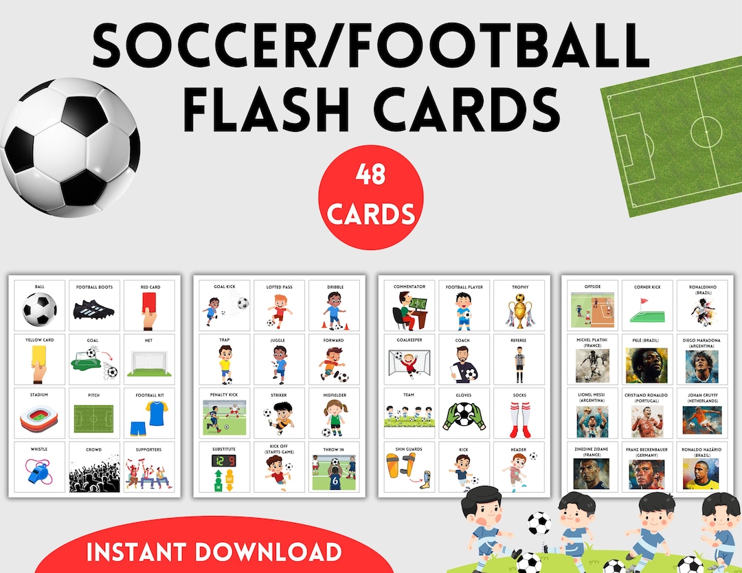 Soccer Flash Cards for Toddlers | Preschool Homeschool Starter Kit for ...