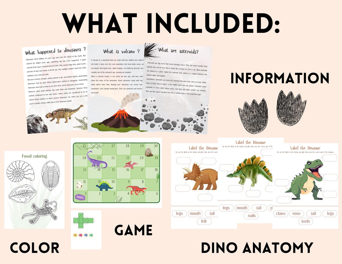 Dinosaur Unit Study Preschool Curriculum | Printable Learning ...