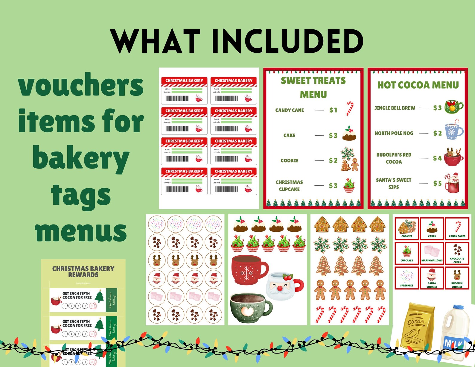 Christmas Bakery Dramatic Play Printable | Christmas Pretend Play ...