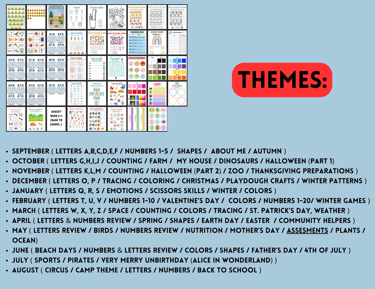 Preschool Curriculum Lesson Plan, Preschool Activity Curriculum Bundle ...