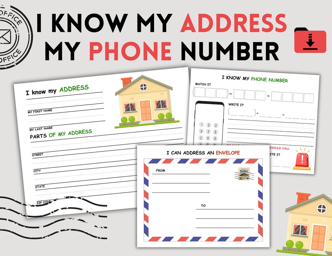 Address and Phone Number Practice Activity, I Know My Home Address ...