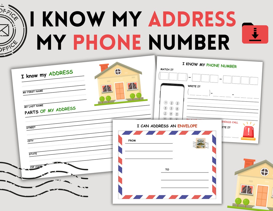 Address and Phone Number Practice Activity, I Know My Home Address ...
