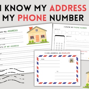 Address and Phone Number Practice Activity, I Know My Home Address ...