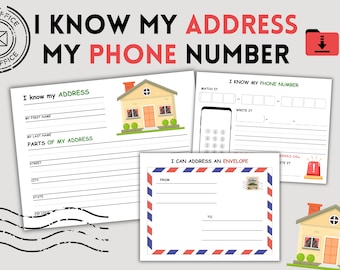 Address and Phone Number Practice Activity, I Know My Home Address ...