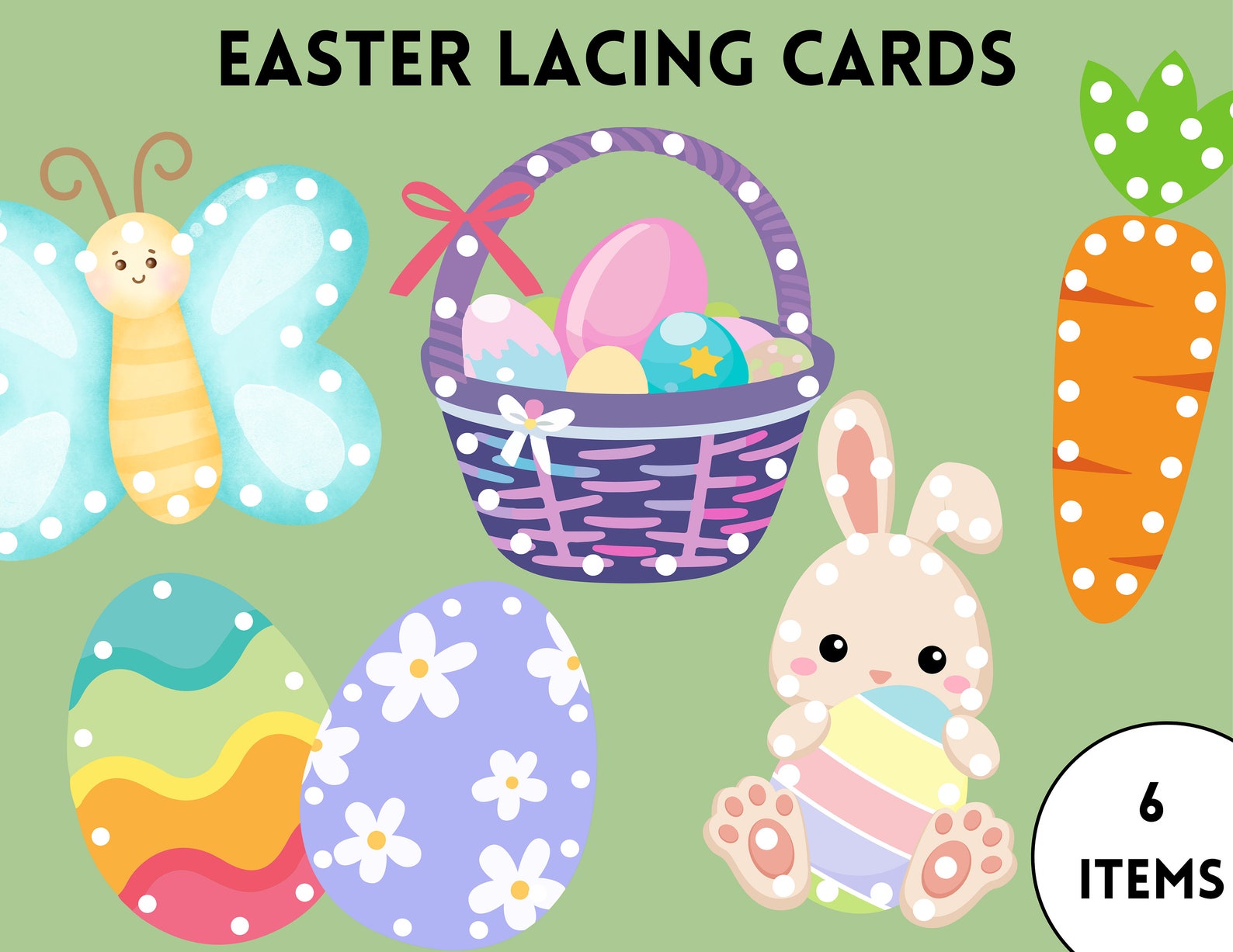 Easter Lacing Cards, Spring Lacing Cards, Printable Preschool Fine ...