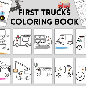 First Trucks Coloring Book, Coloring Pages, First Activities for Kids ...