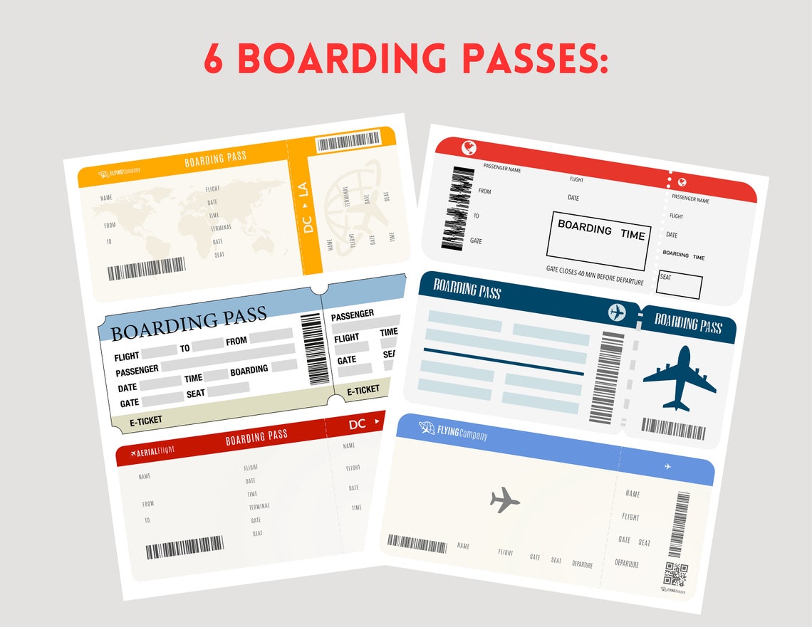 Travel, Passport Boarding Passes Dramatic Pretend Play Printable for ...