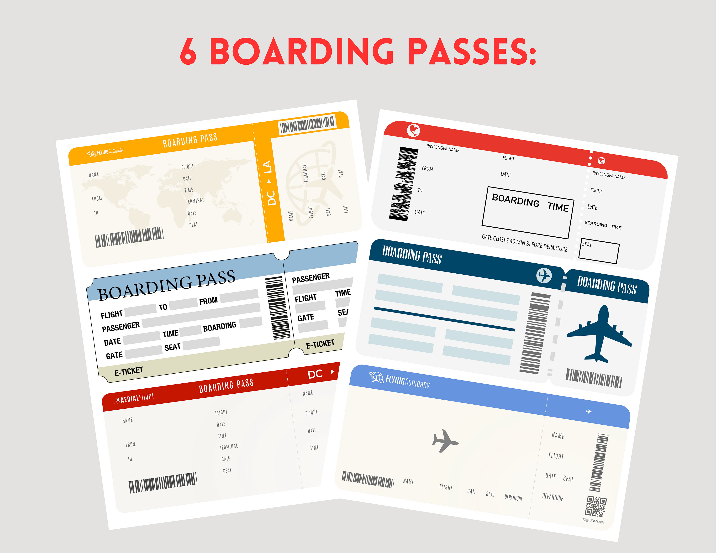 Pretend Play Travel, Printable US Passport for Kids, Boarding Pass ...