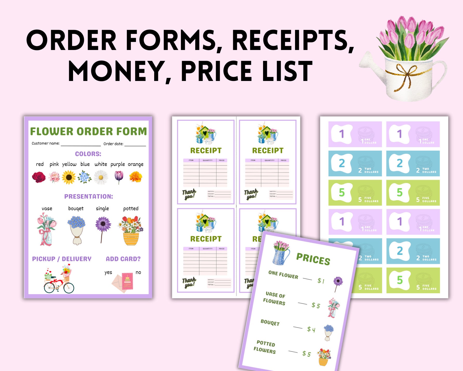 Flower Shop Pretend Play Printable, Flower Shop Dramatic Play ...