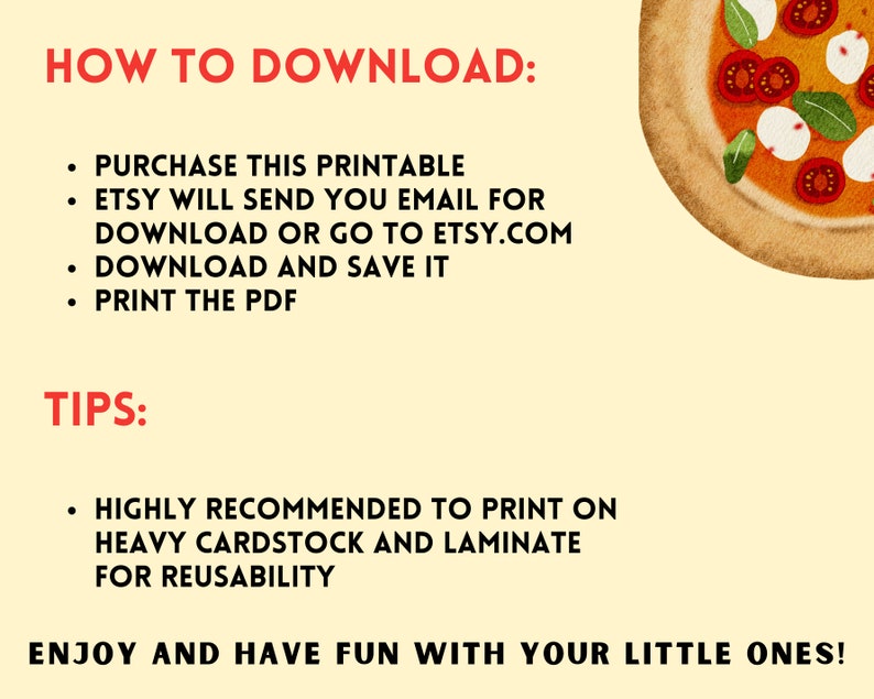 Kid Pretend Play Pizza Menu, Pizza Pretend Play, Pizza Dramatic Play ...