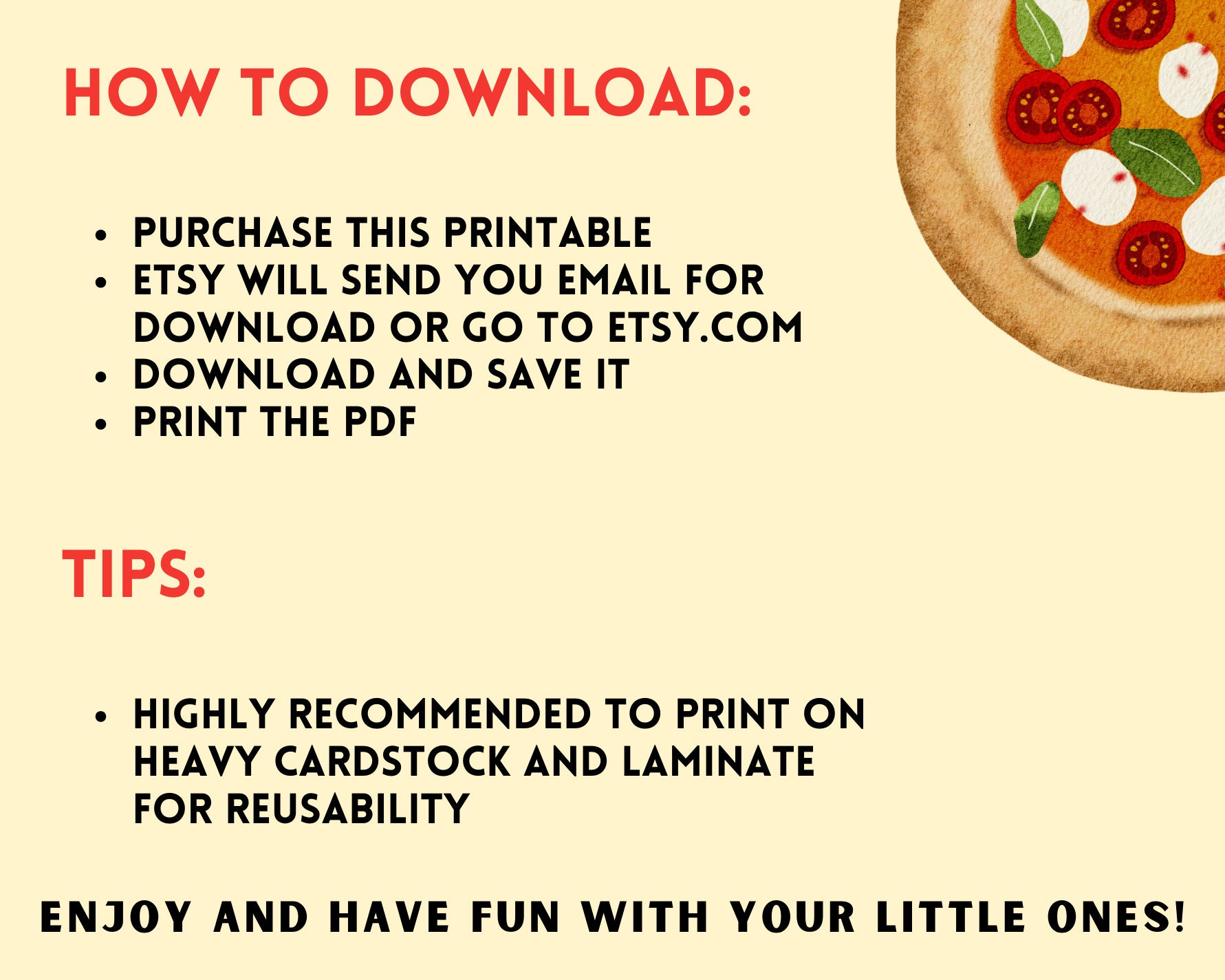 Kid Pretend Play Pizza Menu, Pizza Pretend Play, Pizza Dramatic Play ...