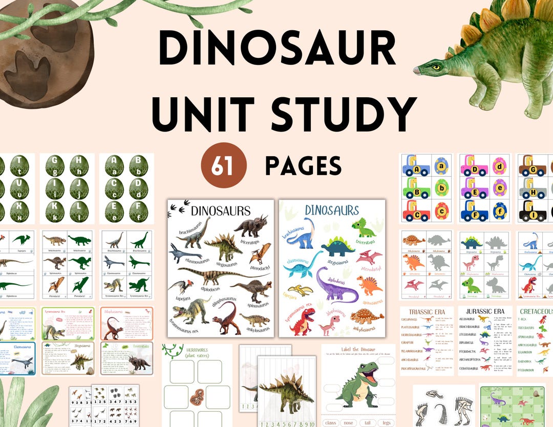 Dinosaur Unit Study Preschool Curriculum | Printable Learning ...