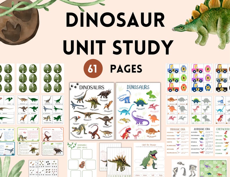 Dinosaur Unit Study Preschool Curriculum | Printable Learning ...