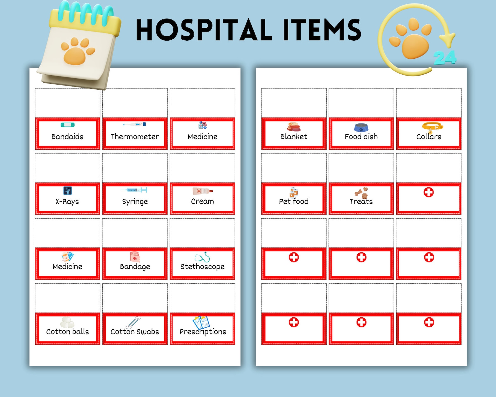 Vet Clinic Pretend Play Printable, Vet Dramatic Play Printable, Kids ...