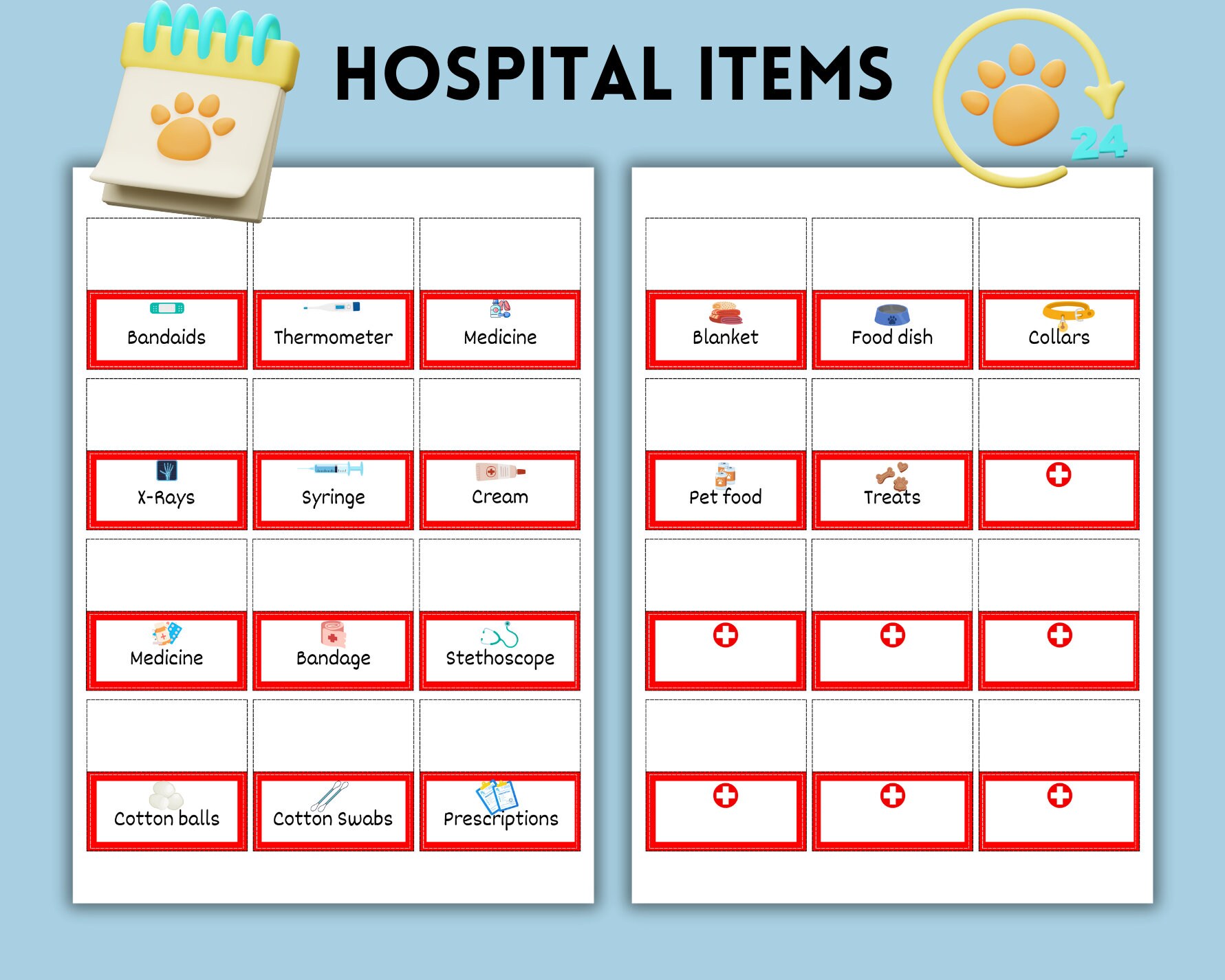 Vet Clinic Pretend Play Printable, Vet Dramatic Play Printable, Kids ...