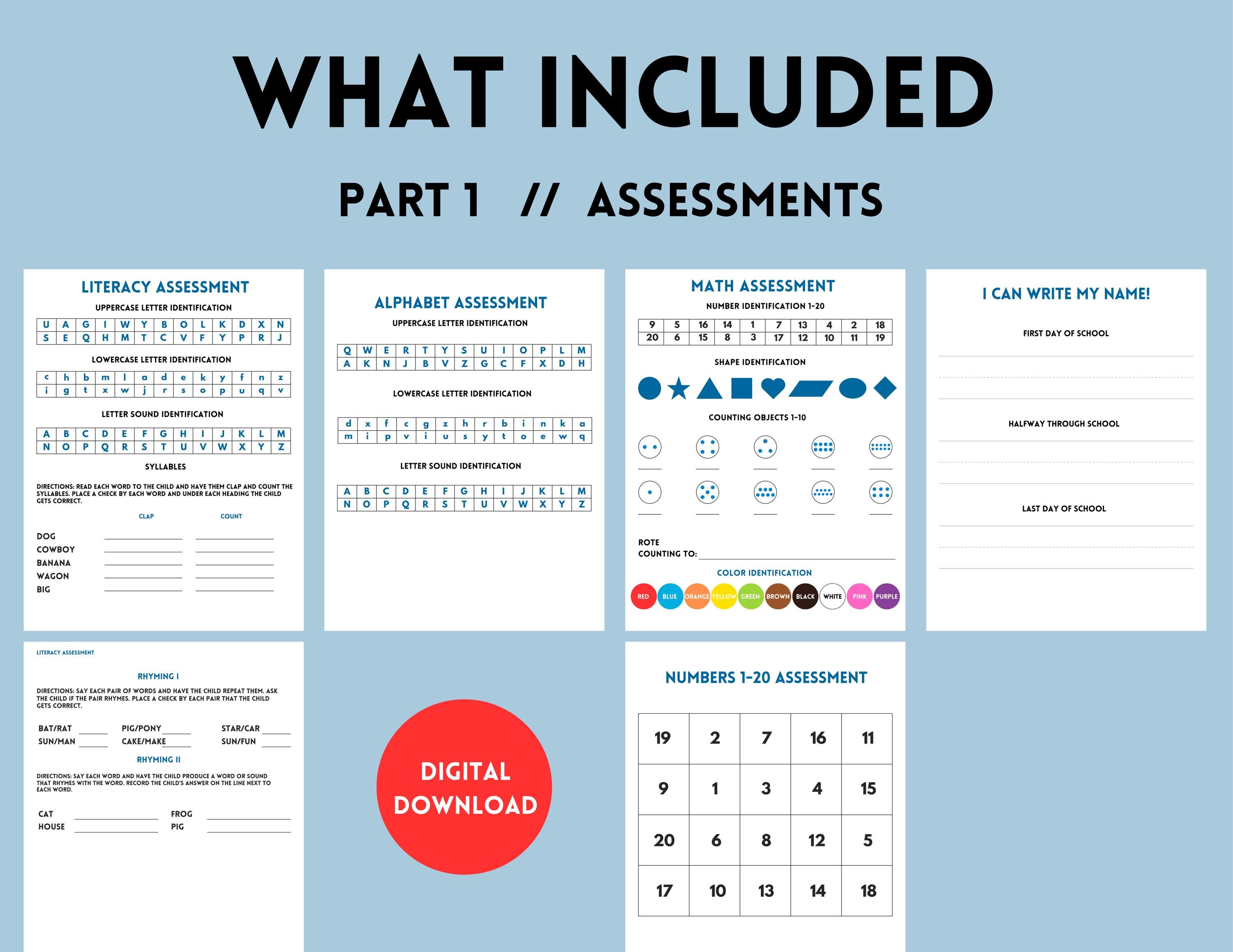 Preschool Assessment Forms Printable | Homeschool Pre-k Assessment ...
