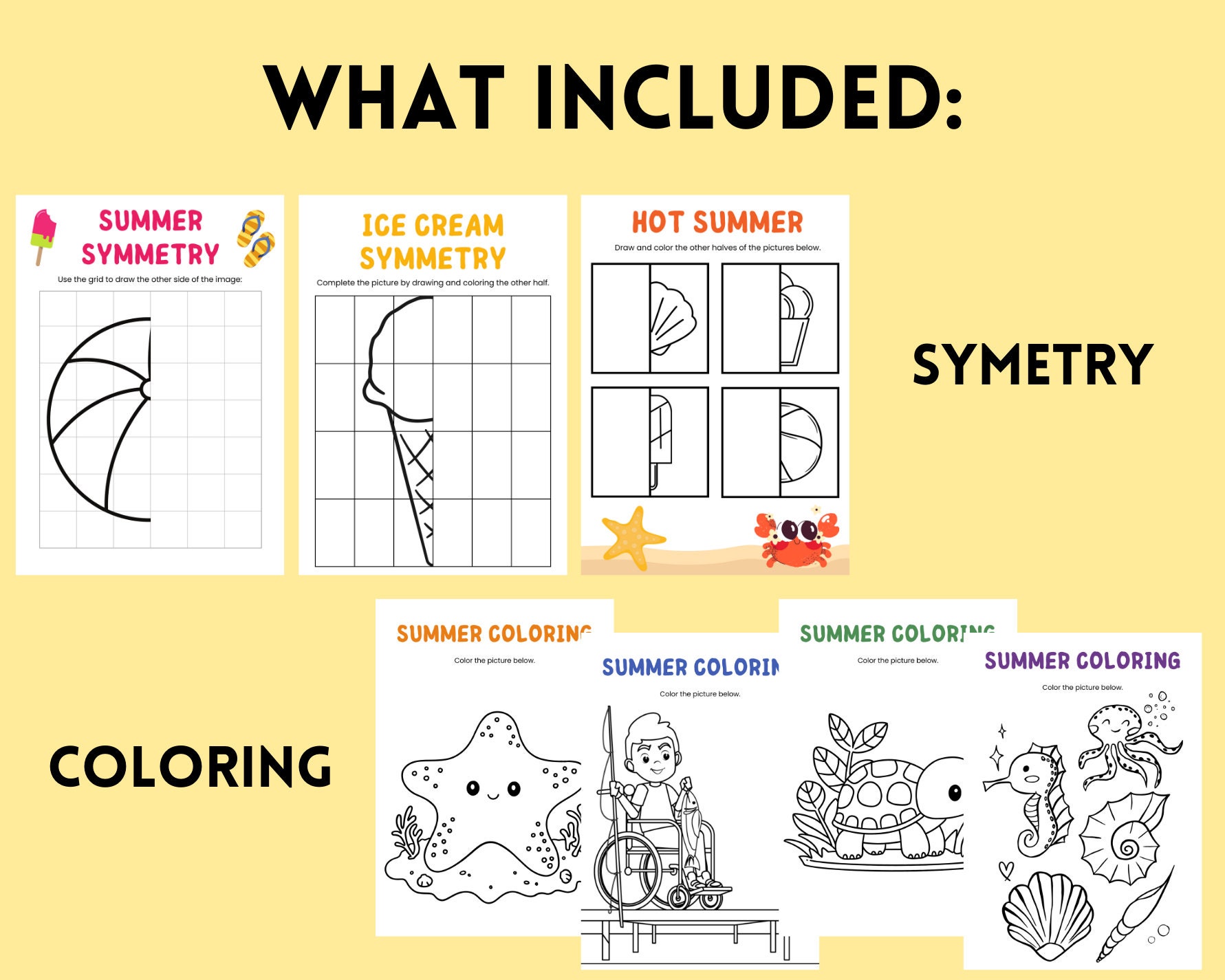 Summer Bundle, Preschool Worksheet, Preschool Printable, Montessori ...