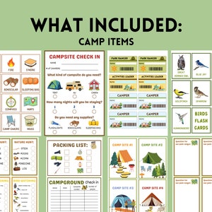 Camping Pretend Play Printable for Kids, Summer Activities, Camp Games ...