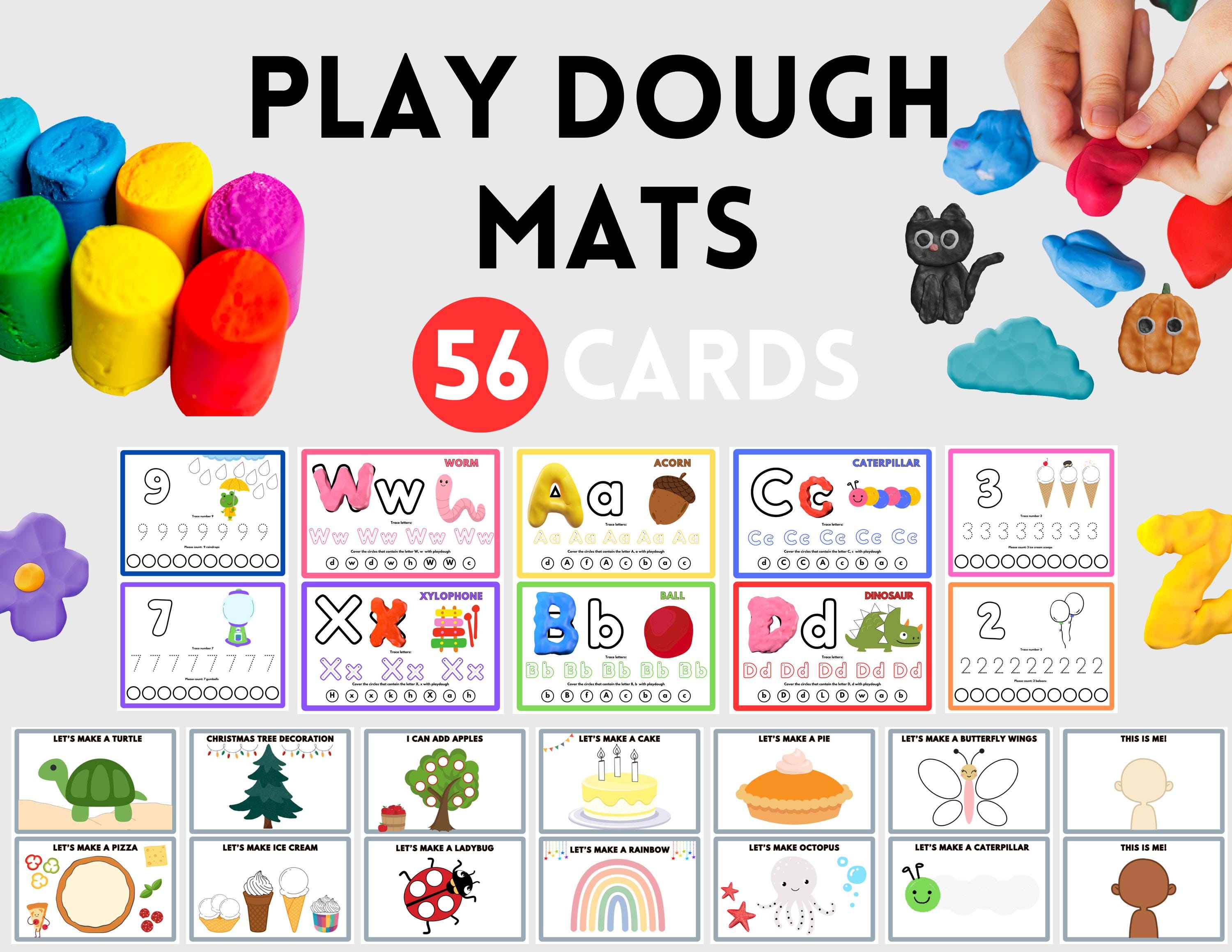 Counting and Alphabet Play Dough Mats Bundle | 3 Packs: Letters ...