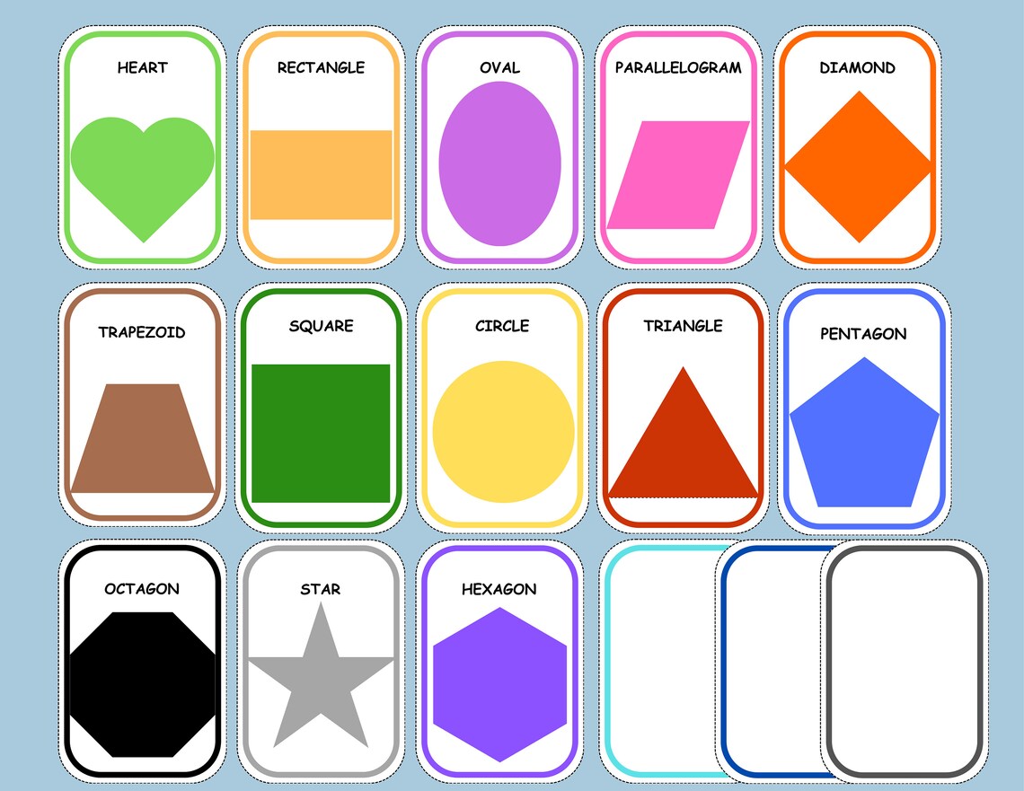 Shape Matching, Shape Flash Cards, Preschool Shapes, Learning Shapes ...