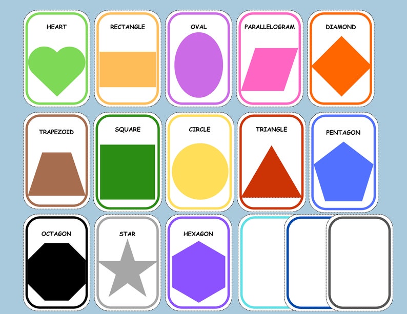 Shape Matching, Shape Flash Cards, Preschool Shapes, Learning Shapes ...