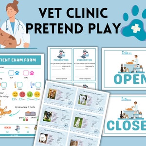 Vet Clinic Pretend Play Printable Set, Kids Activities (digital ...