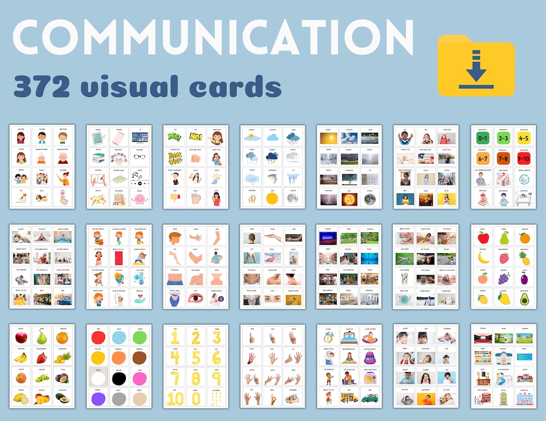 Non Verbal Communication Visual Cards Printable / Autism Communication ...