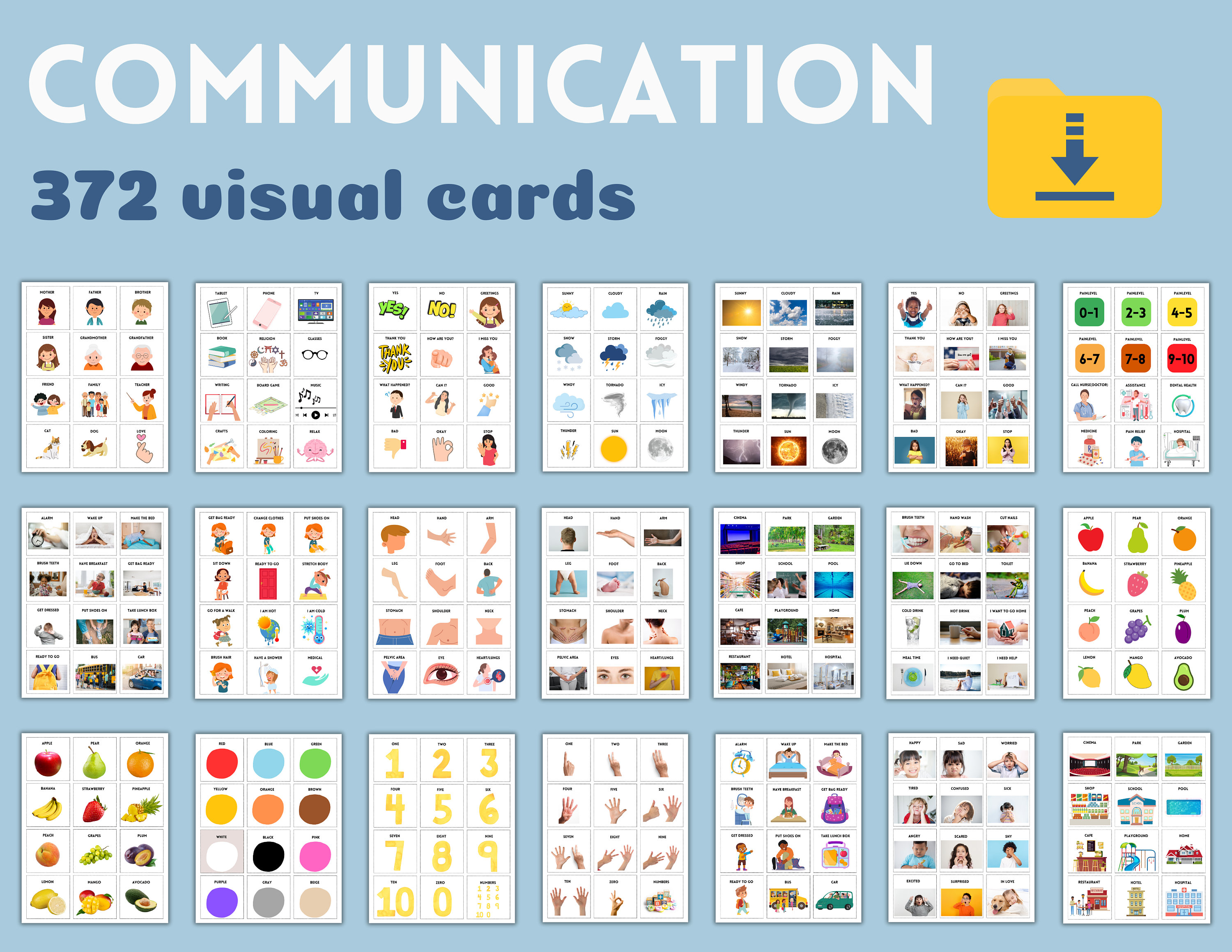 Non Verbal Communication Visual Cards Printable / Autism Communication ...