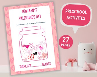 Printable Valentine's Day Preschool Activity Bundle - Etsy