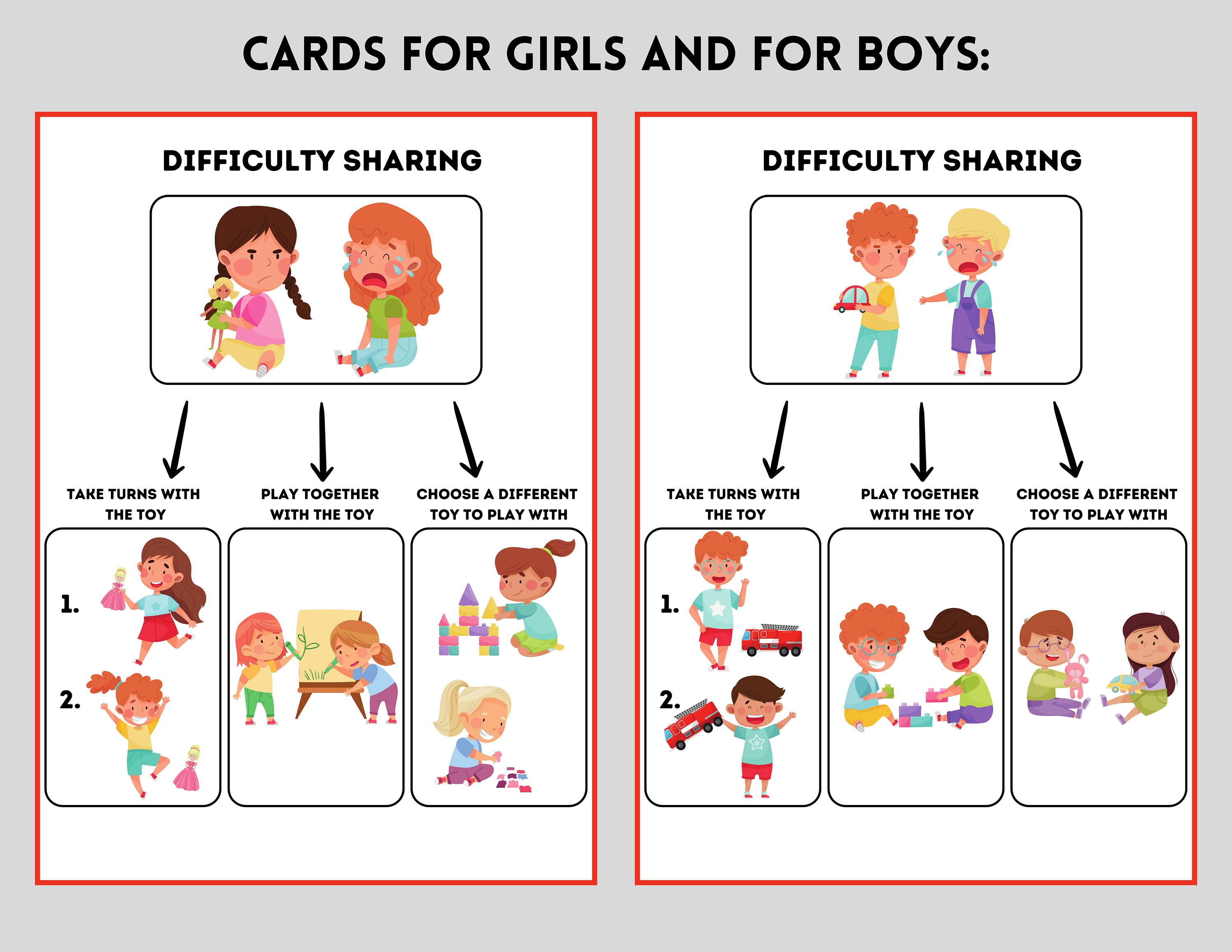 Problem Solving Cards, Communication Cards, Therapy Speech, Autism ...