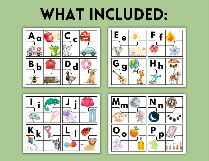 Alphabet Puzzles, Activity for Kids, Preschool Worksheet, Preschool ...