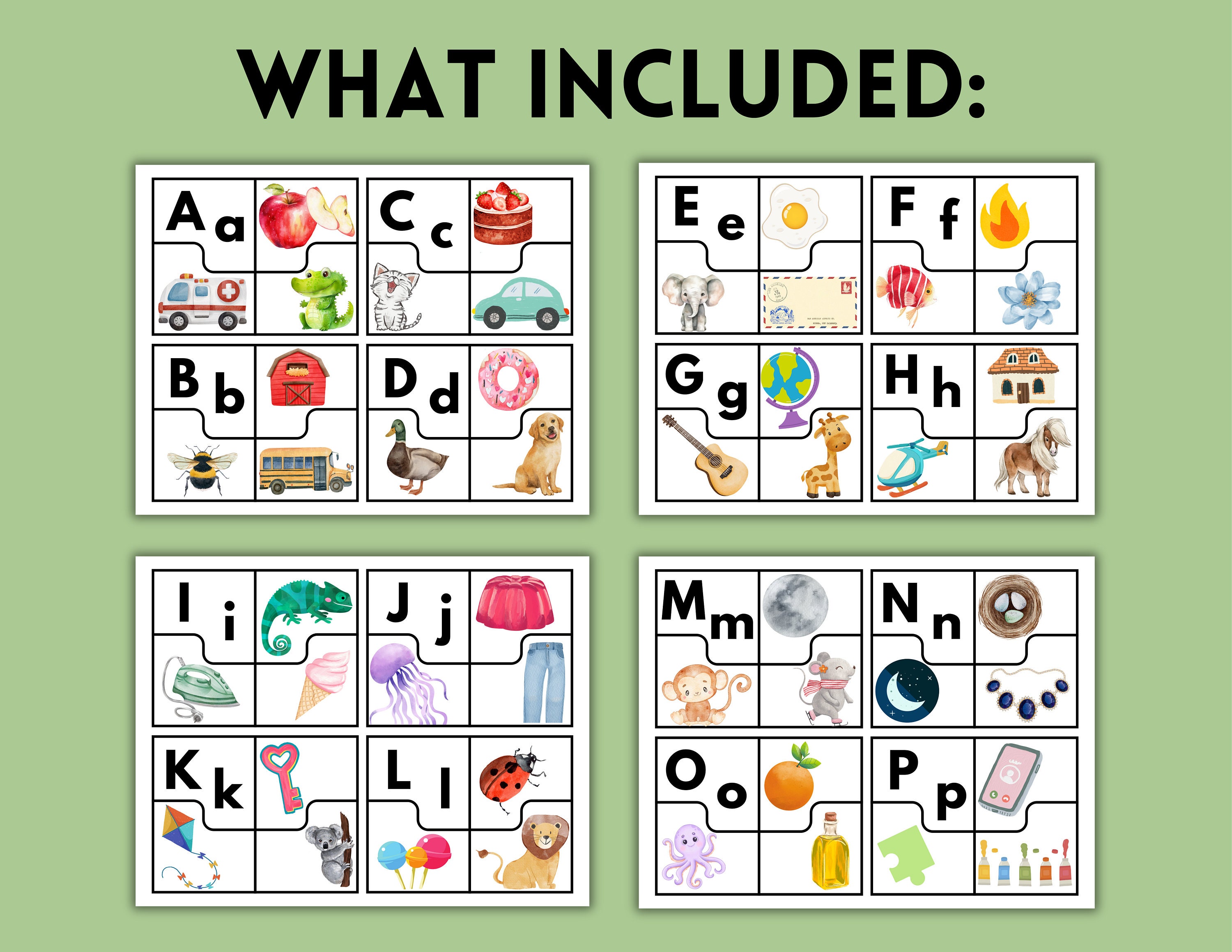 Alphabet Puzzles, Activity for Kids, Preschool Worksheet, Preschool ...