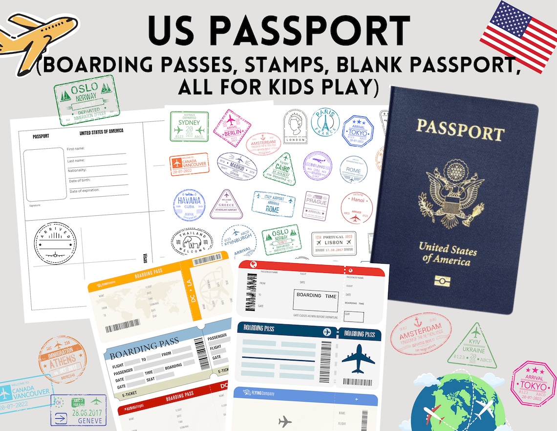 Travel, Passport Boarding Passes Dramatic Pretend Play Printable for ...