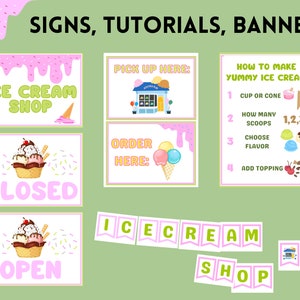 Ice Cream Shop Pretend Play Printable, Dramatic Play, Preschool ...