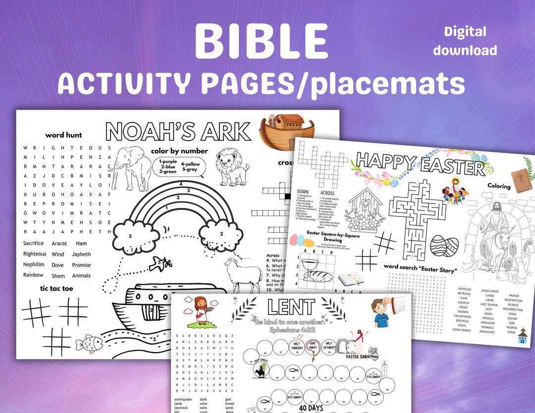 Bible Stories Activity Coloring Page / DIGITAL DOWNLOAD / Printable Activity / Prayer Game ...