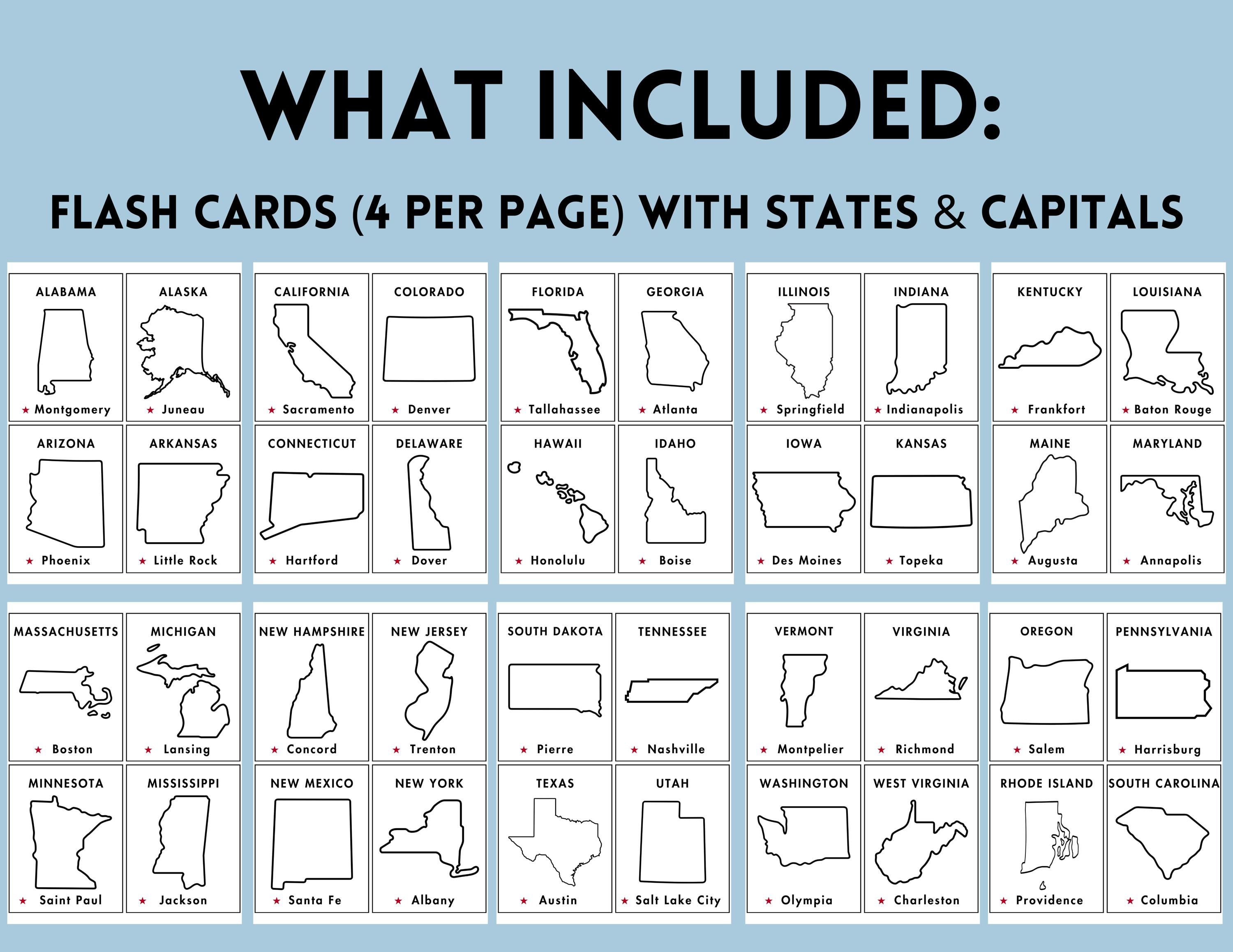 USA 50 States and Capitals Printable Bundle | Research Journal | US ...