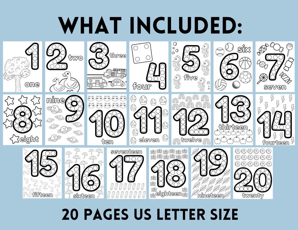 Numbers 1-20 Dot Markers Preschool Printable | Dab Markers Math ...