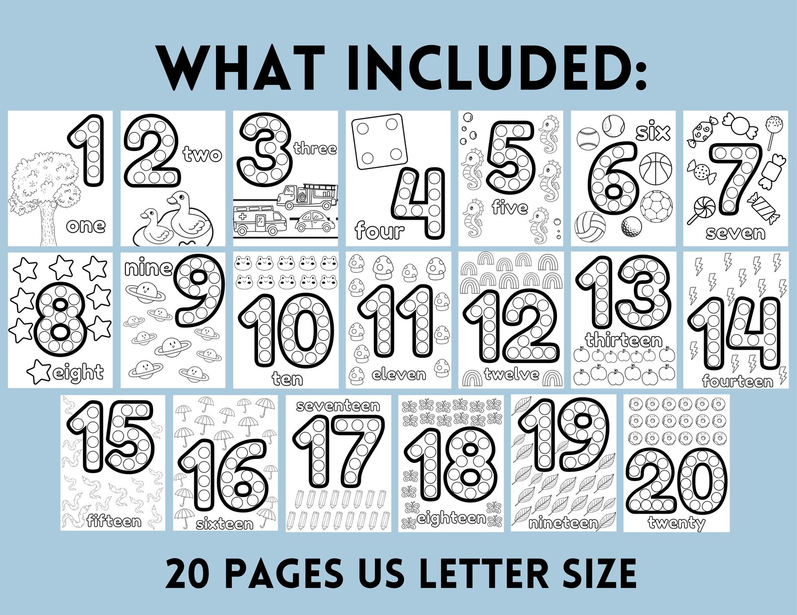 Numbers 1-20 Dot Markers Preschool Printable | Dab Markers Math ...