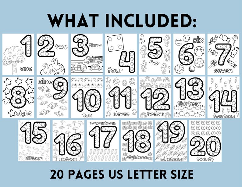 Numbers 1-20 Dot Markers Preschool Printable | Dab Markers Math ...