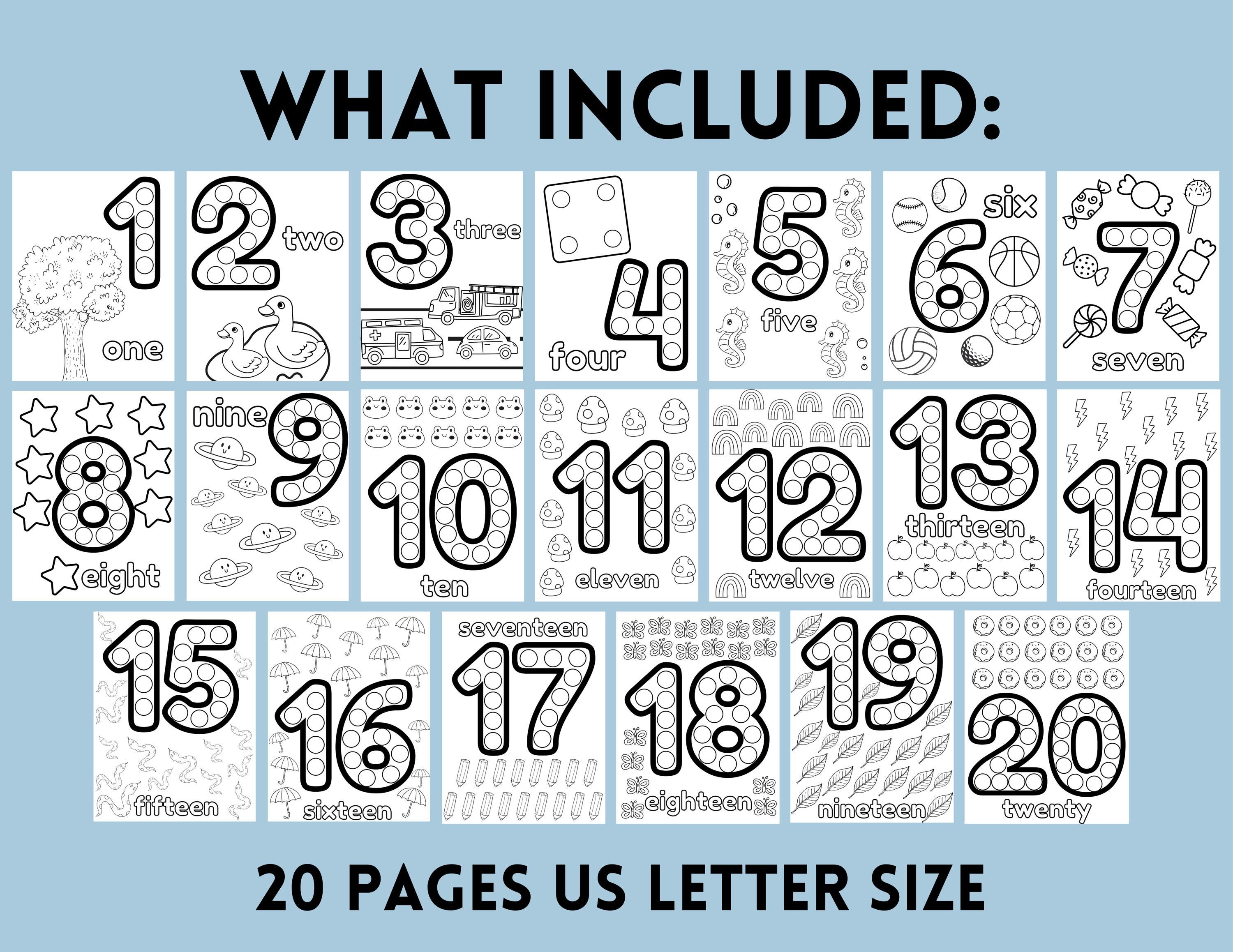 Numbers 1-20 Dot Markers Preschool Printable | Dab Markers Math ...