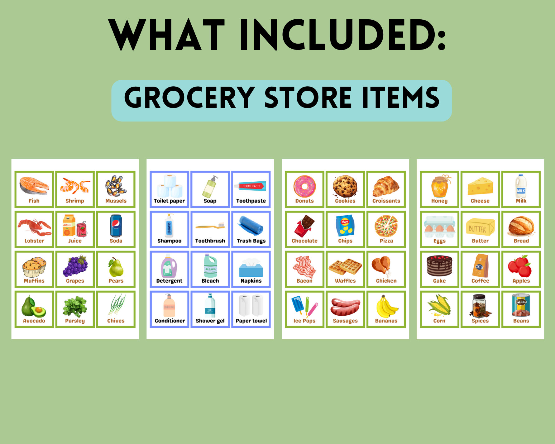 Shopping List Grocery Game, Grocery Store Pretend Play, Homeschool ...
