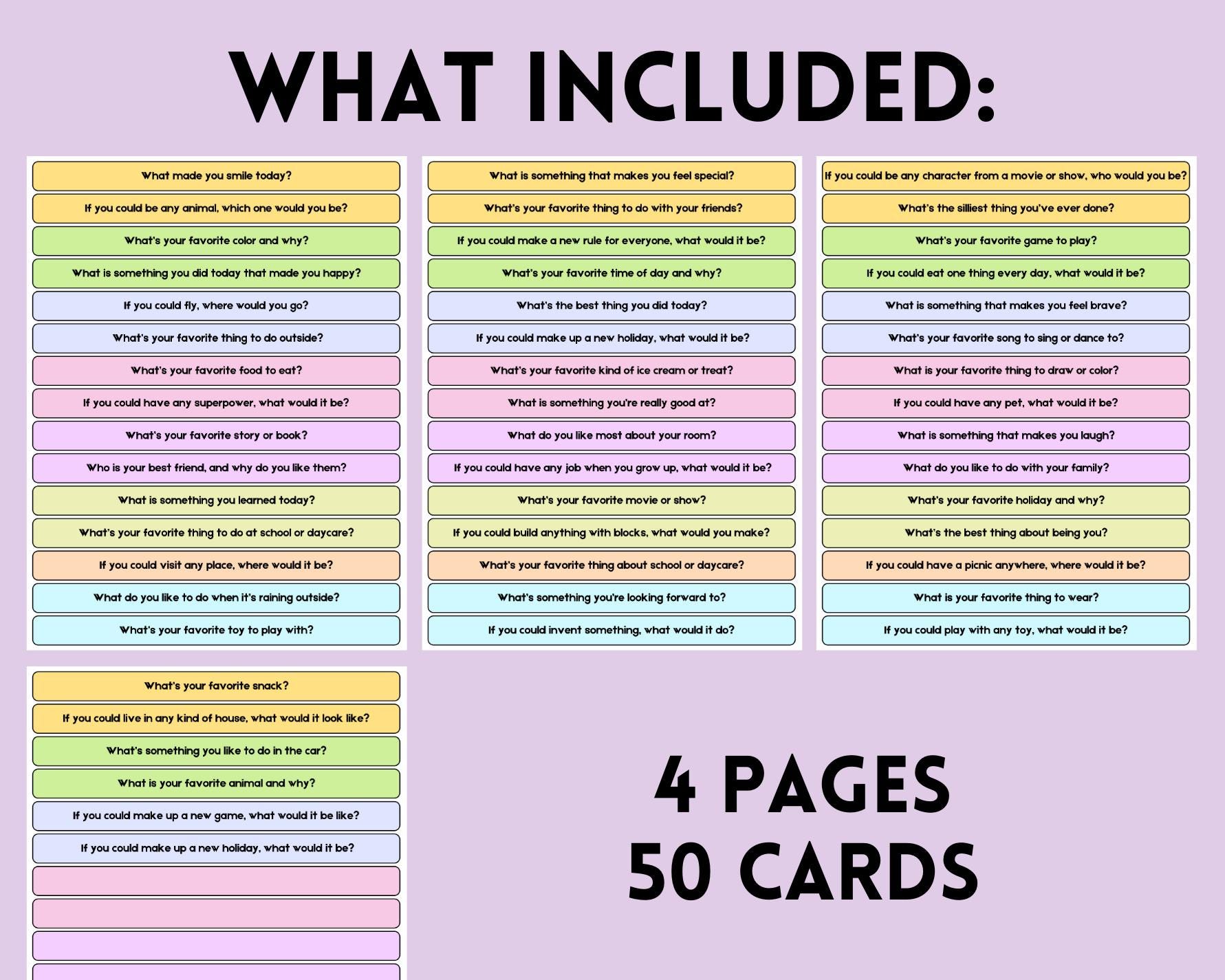 Conversation Starters for Kids | 50 Questions for Family Dinner ...