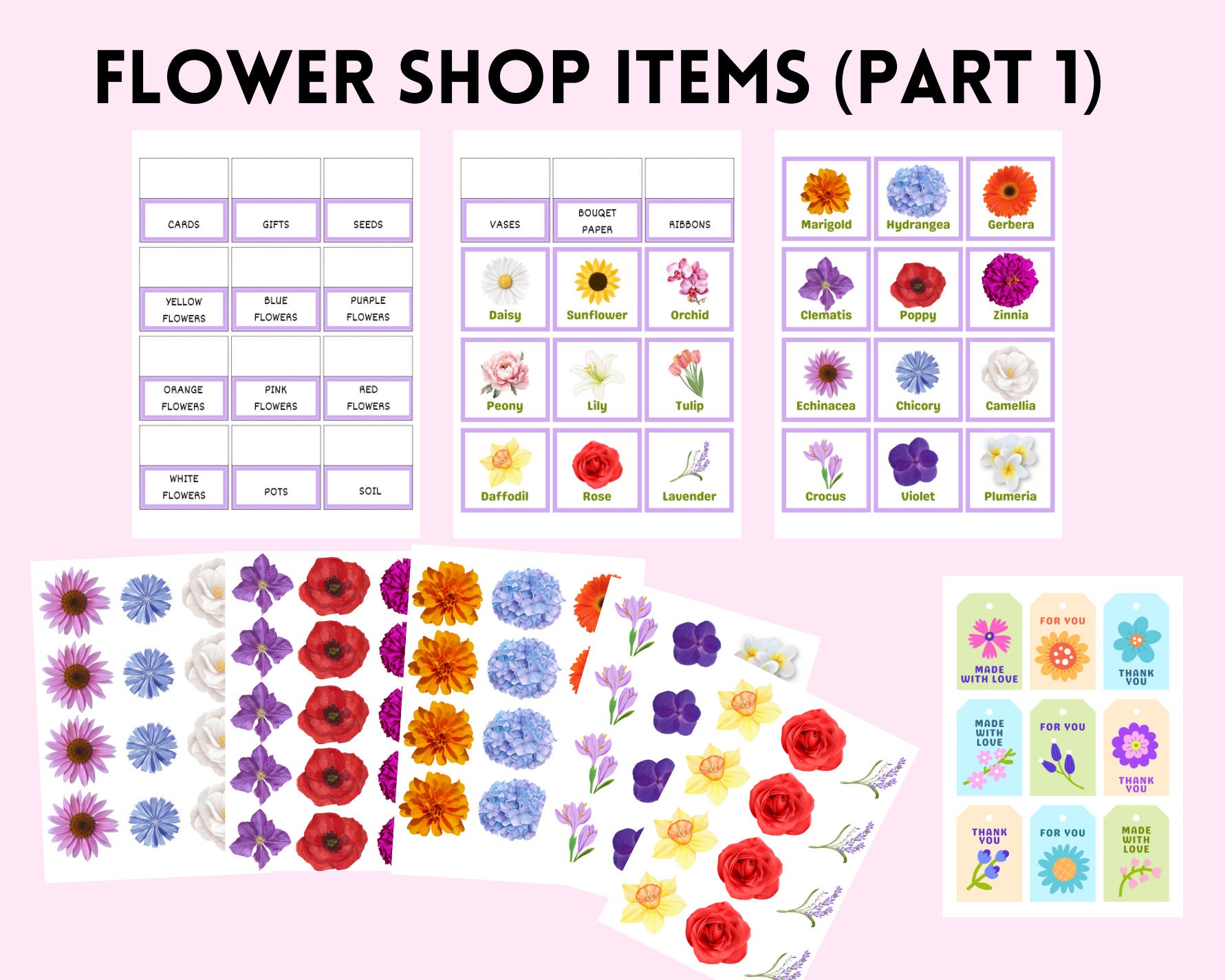 Flower Shop Pretend Play Printable, Flower Shop Dramatic Play ...